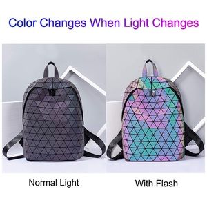 Bags | Geometric Backpack Holographic | Poshmark